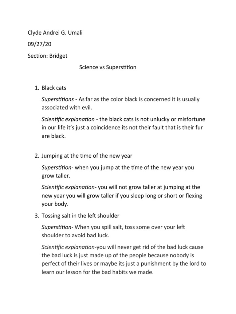 Science Vs Superstition | PDF
