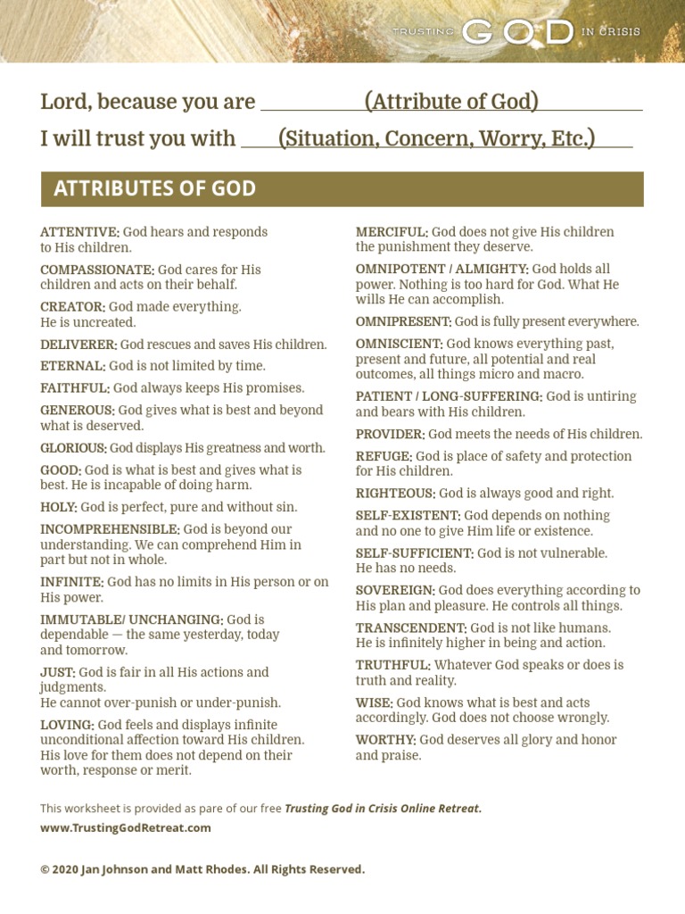 Attributes of God | PDF | Theology | God