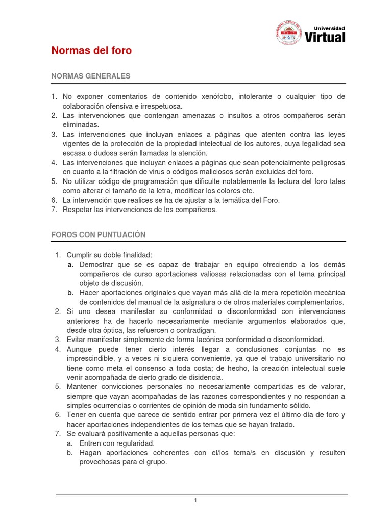 Normas de Foros PDF | PDF | Science | Ciencia y Tecnología