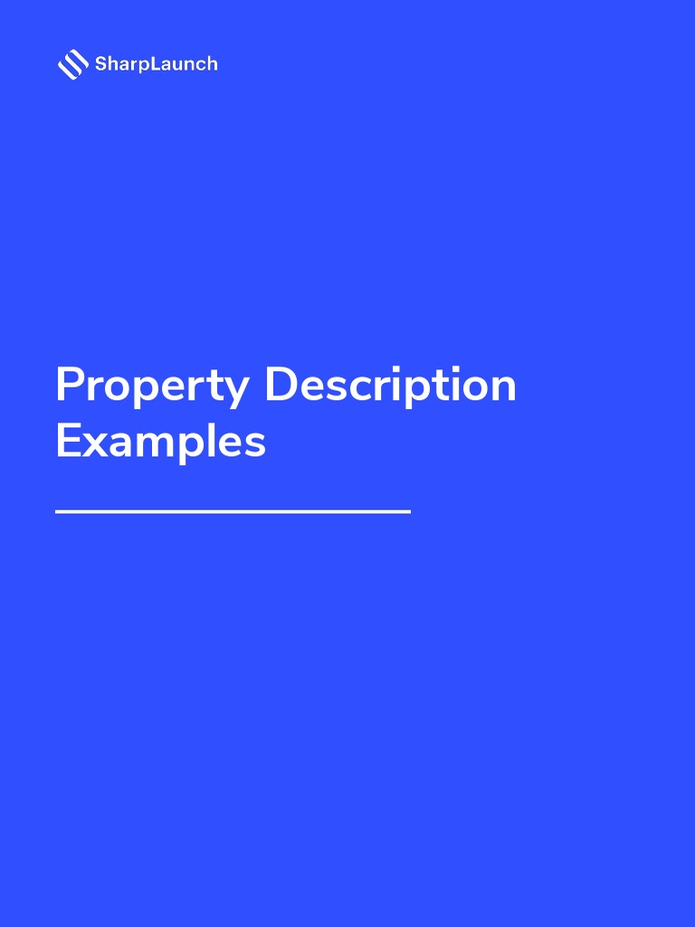 Property Description Examples | PDF | Retail | Road Transport