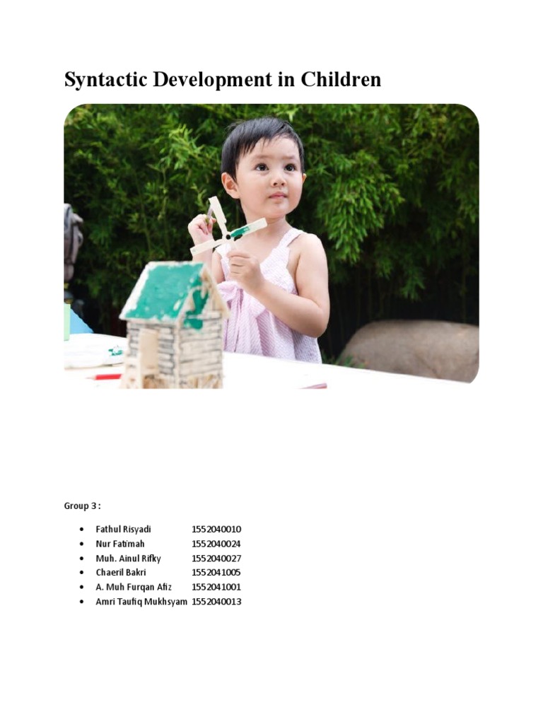 Syntactic Development in Children | PDF | Grammatical Gender | Verb