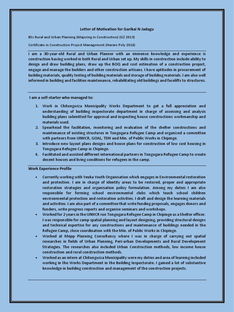 Motivation Letter for Dofa Nepal | PDF | Refugee | Cognition