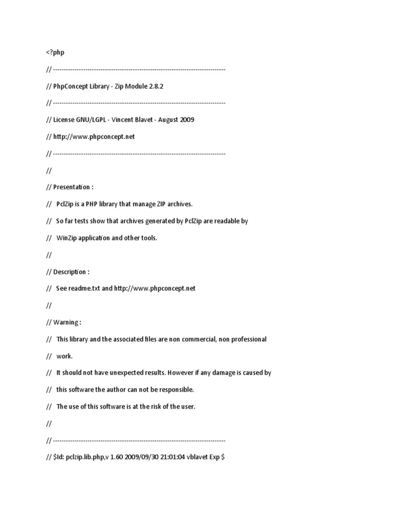Pclzip | Download Free PDF | Filename | Parameter (Computer Programming)