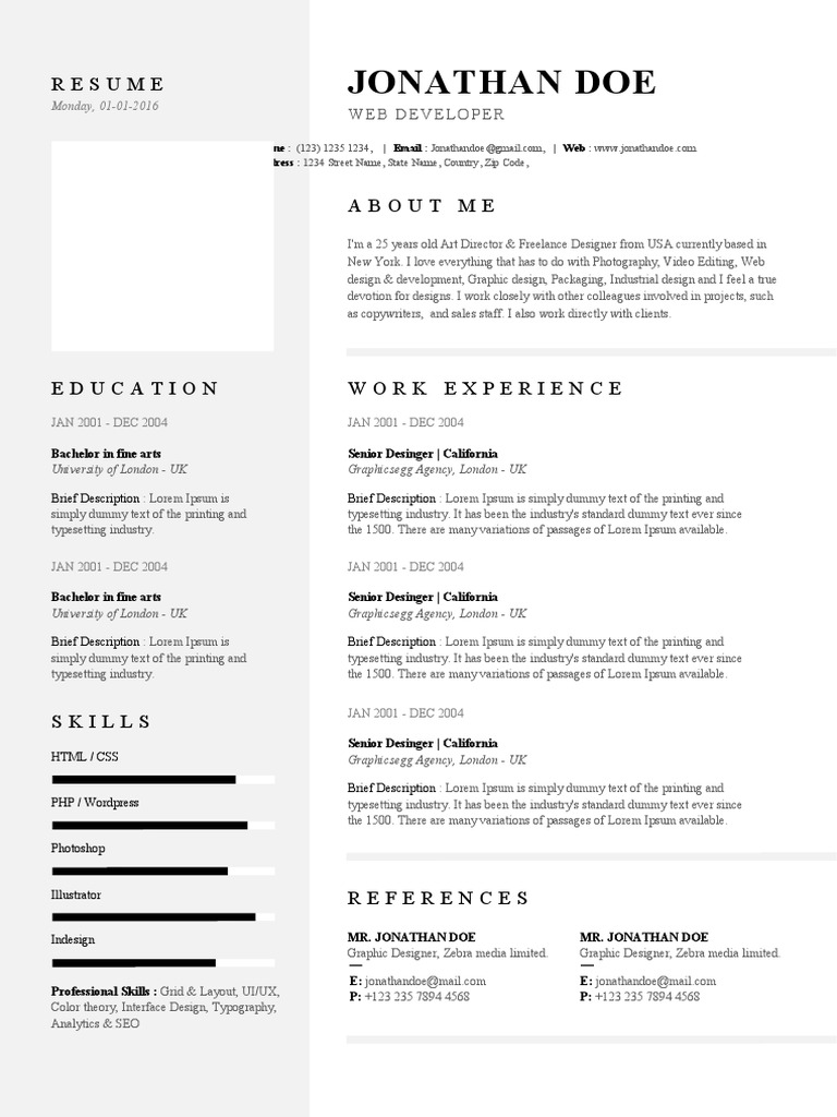 Professional Resume v2 | PDF | Graphic Design | Page Layout