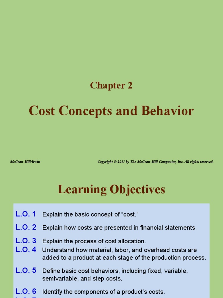 Ch2.1 Cost Concepts and Behaviors | PDF | Cost Of Goods Sold | Inventory