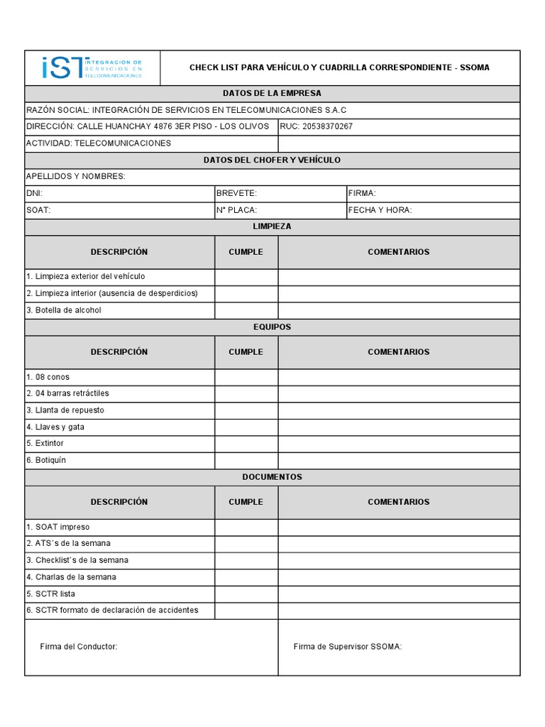 Check List Diario | PDF | Business