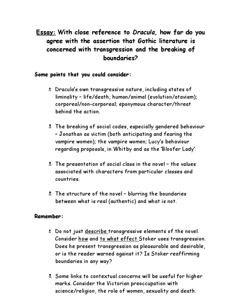 Gothic Transgression in Dracula | PDF