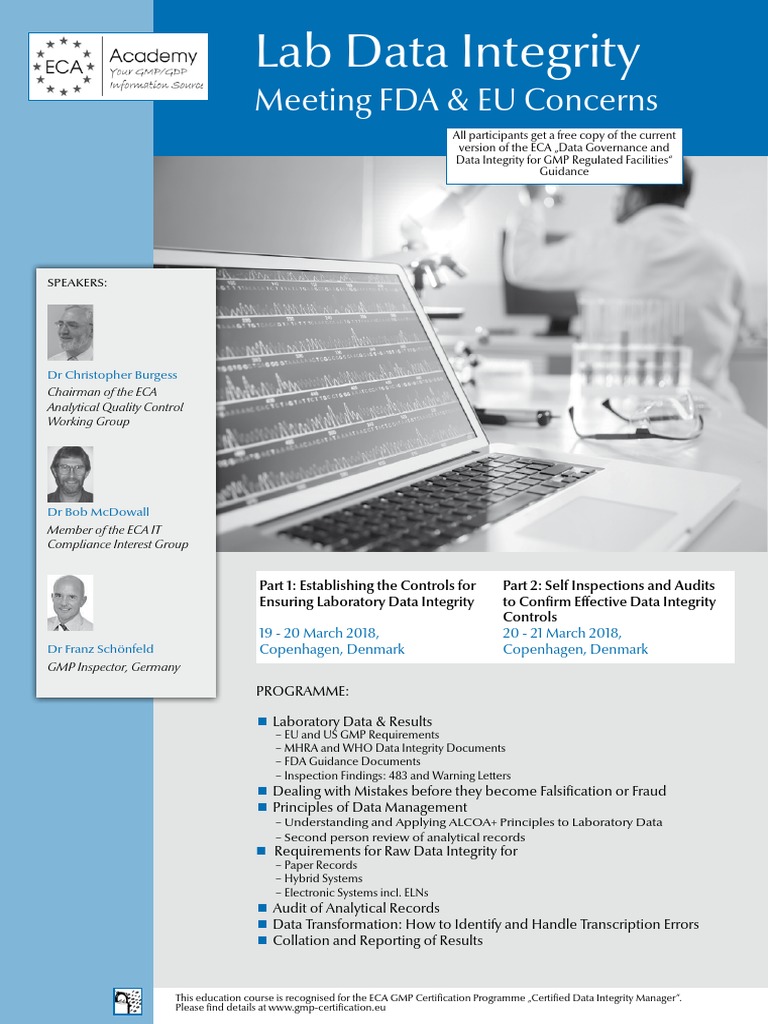 ECA Lab Data Integrity Part 2 Data Governance PDF | PDF | Receipt | Audit ECA Lab Data Integrity Part 2 Data Governance PDF | PDF | Receipt | Audit