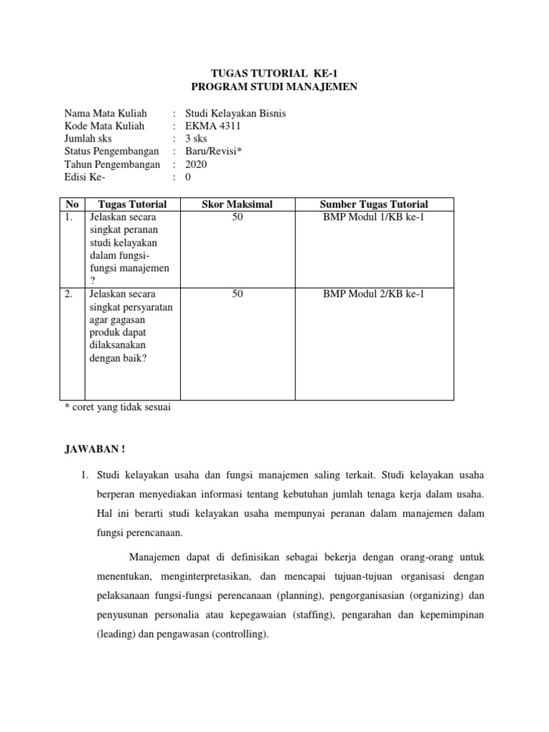 Tugas Tutorial Ke 1 | PDF