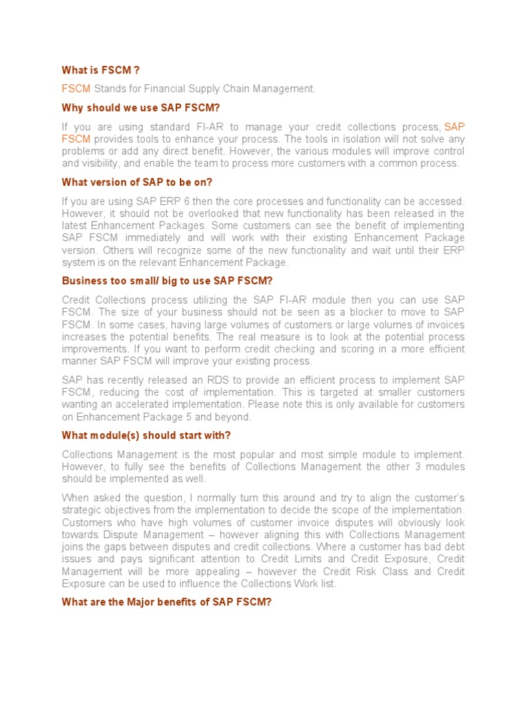 What Is FSCM | Download Free PDF | Business | Computing