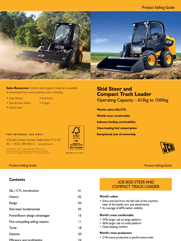 JCB Skid Steer & CTL Guide | PDF | Loader (Equipment) | Elevator