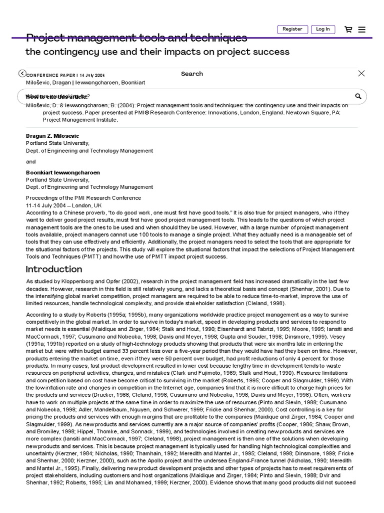 Project Management Tools Techniques Impact Success | PDF | Project Management | Life Cycle ...