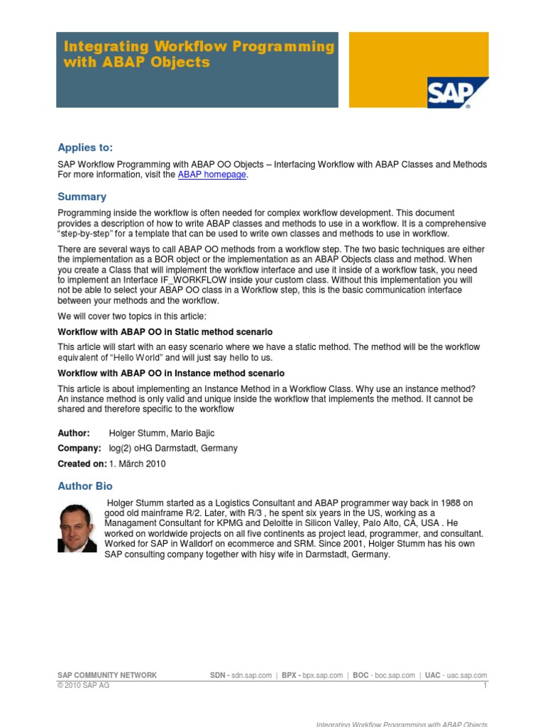 Abap Classes In Wf Method Computer Programming Class Computer