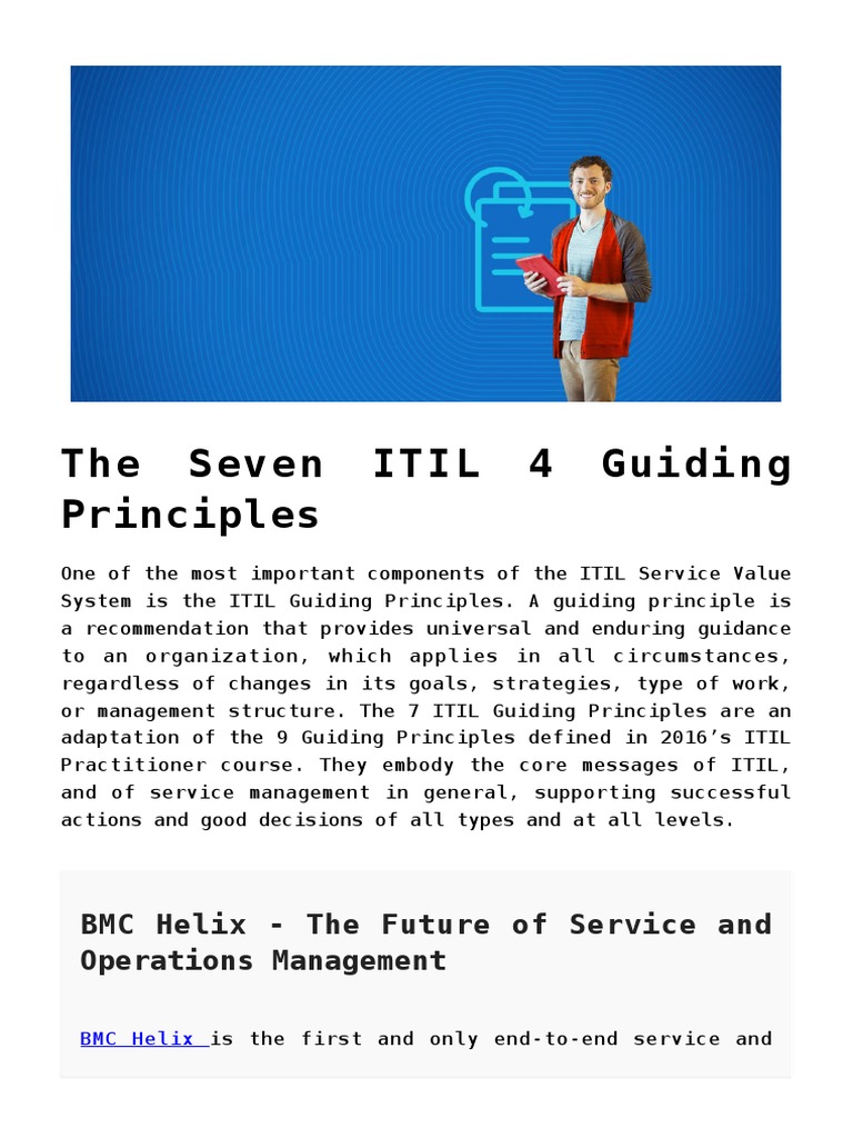 The Seven ITIL 4 Guiding Principles: BMC Helix - The Future of Service ...