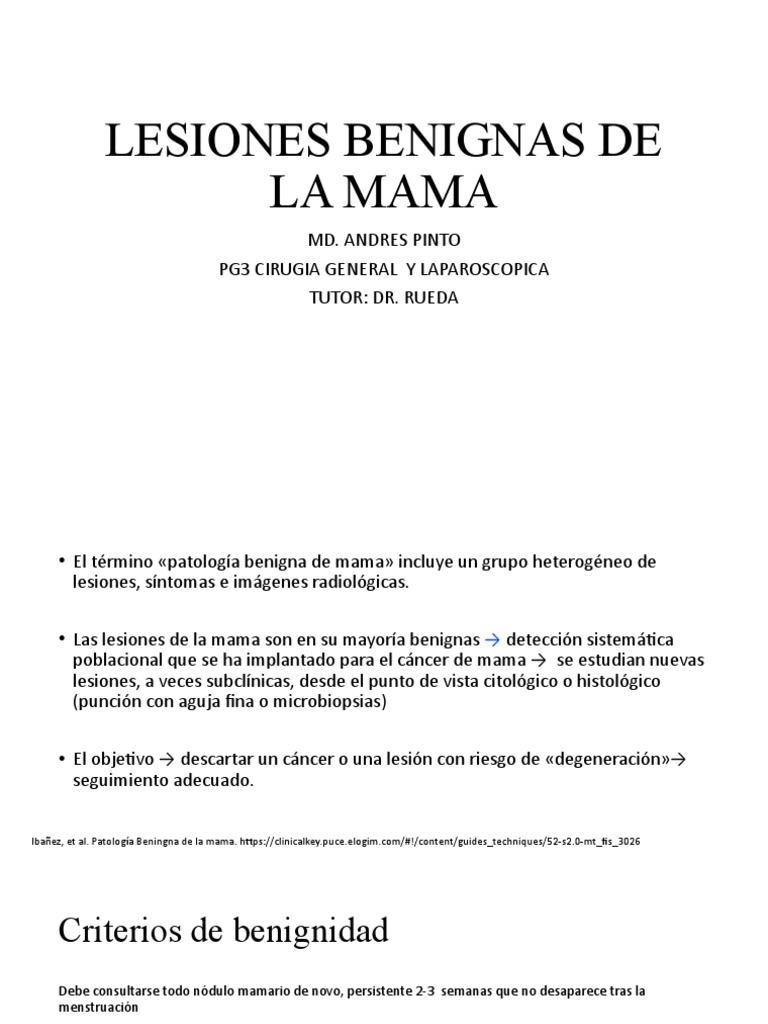 Lesiones Benignas de La Mama | PDF | Cáncer de mama | Biopsia