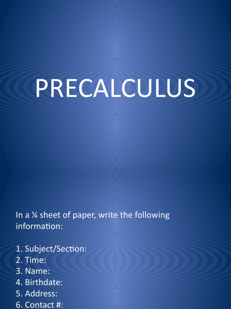 PRECALCULUS Conic Sections Circles | PDF | Circle | Trigonometric Functions