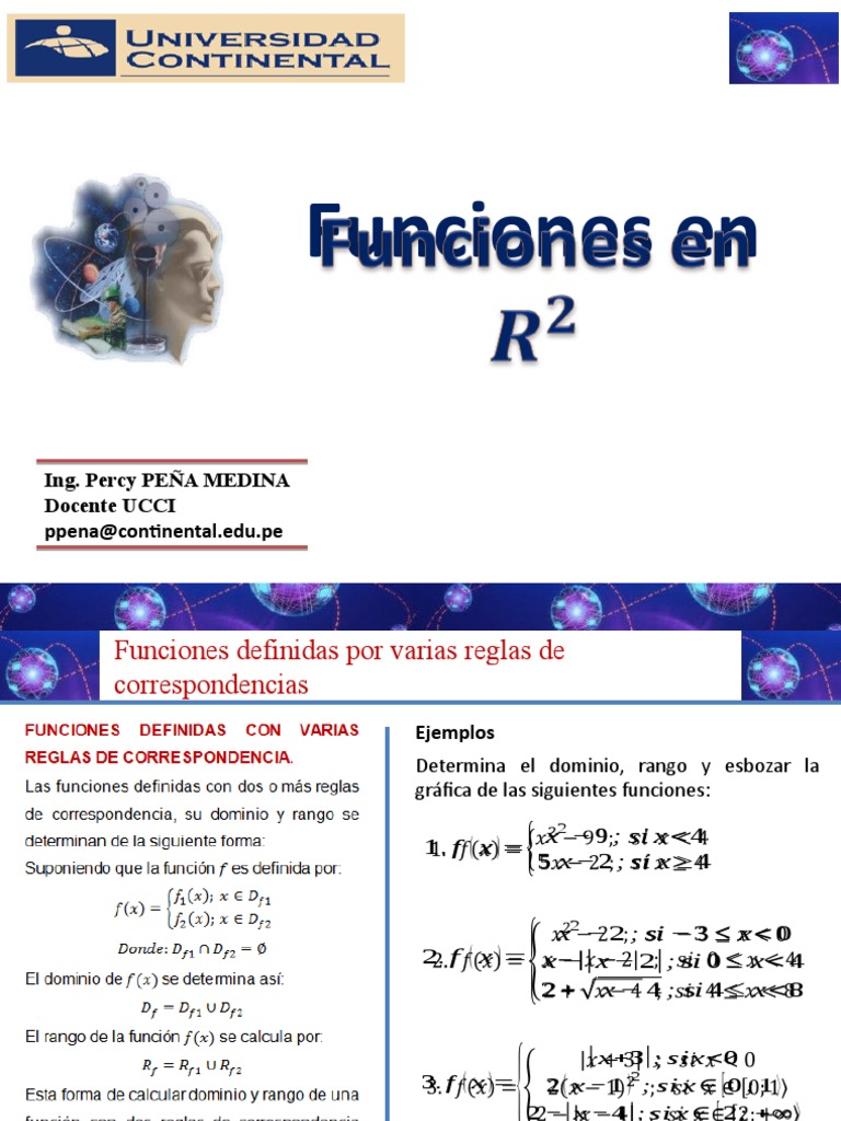 Funciones en R2 | PDF | Función (Matemáticas) | Sistema de coordenadas ...