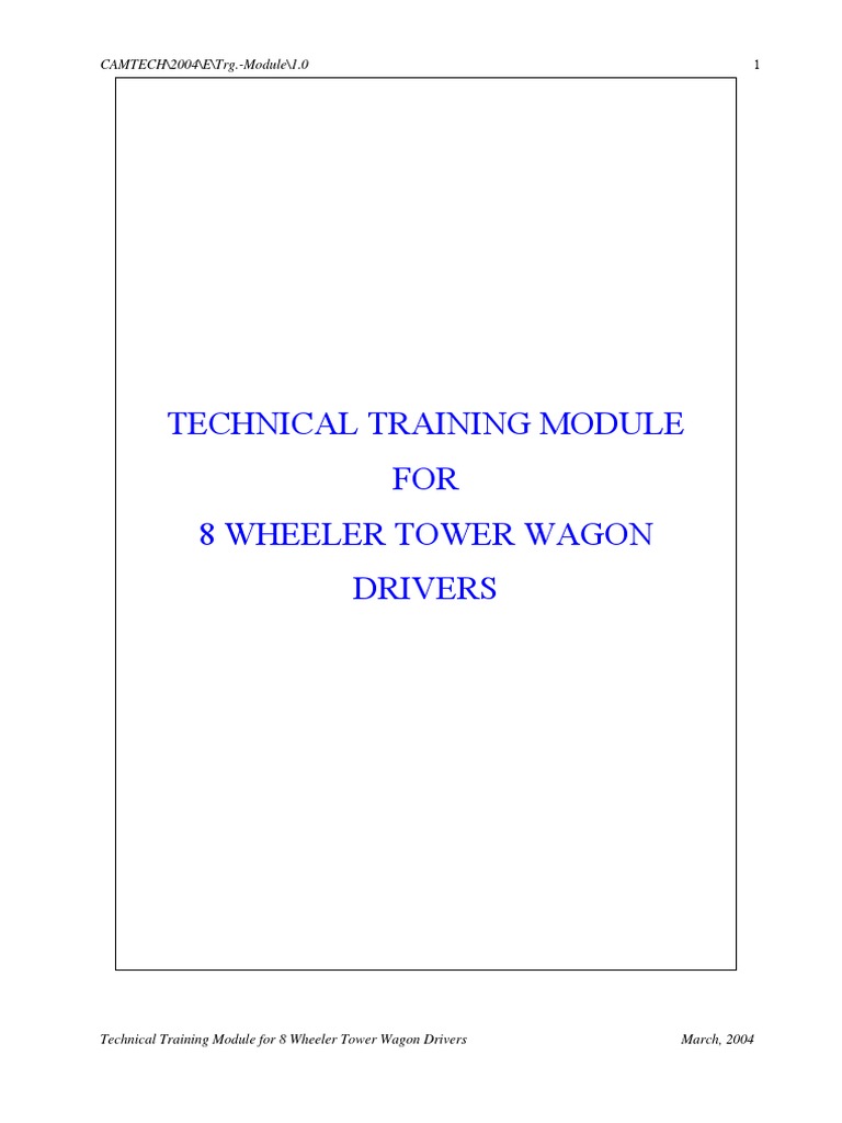 8-Wheeler Tower Wagon Driver Training | PDF | Transmission (Mechanics ...
