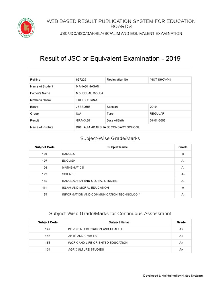 Web Based Result Publication System For Education Boards | PDF