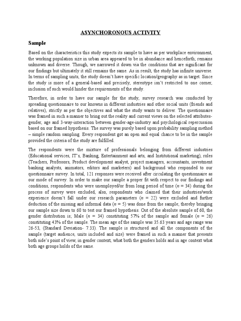 Asynchronous Activity Sample | PDF | Survey Methodology | Sampling ...