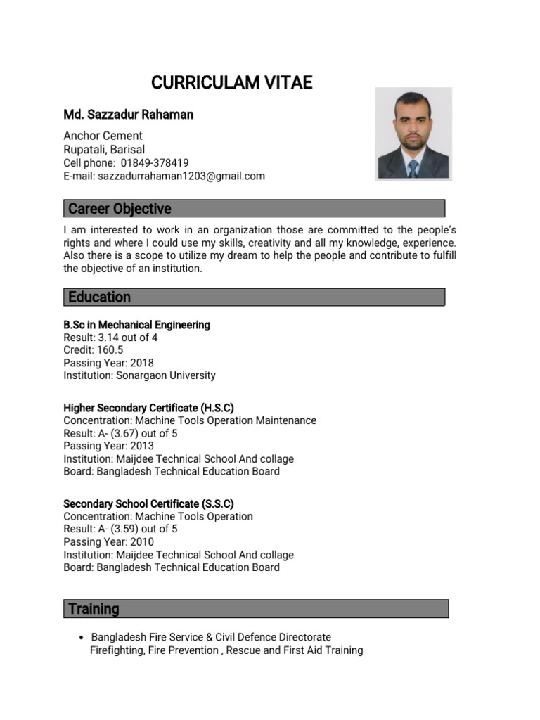 CV Sazzad PDF | PDF | Inventory | Engineering CV Sazzad PDF | PDF | Inventory | Engineering