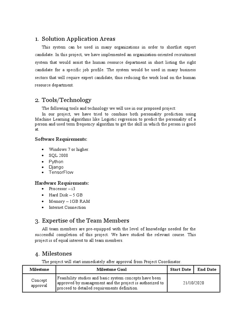 Solution Application Areas: Software Requirements | PDF | System | Unit ...