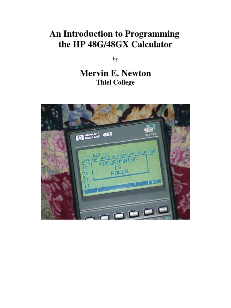 An Introduction To Programming The HP 48G/48GX Calculator: Thiel ...