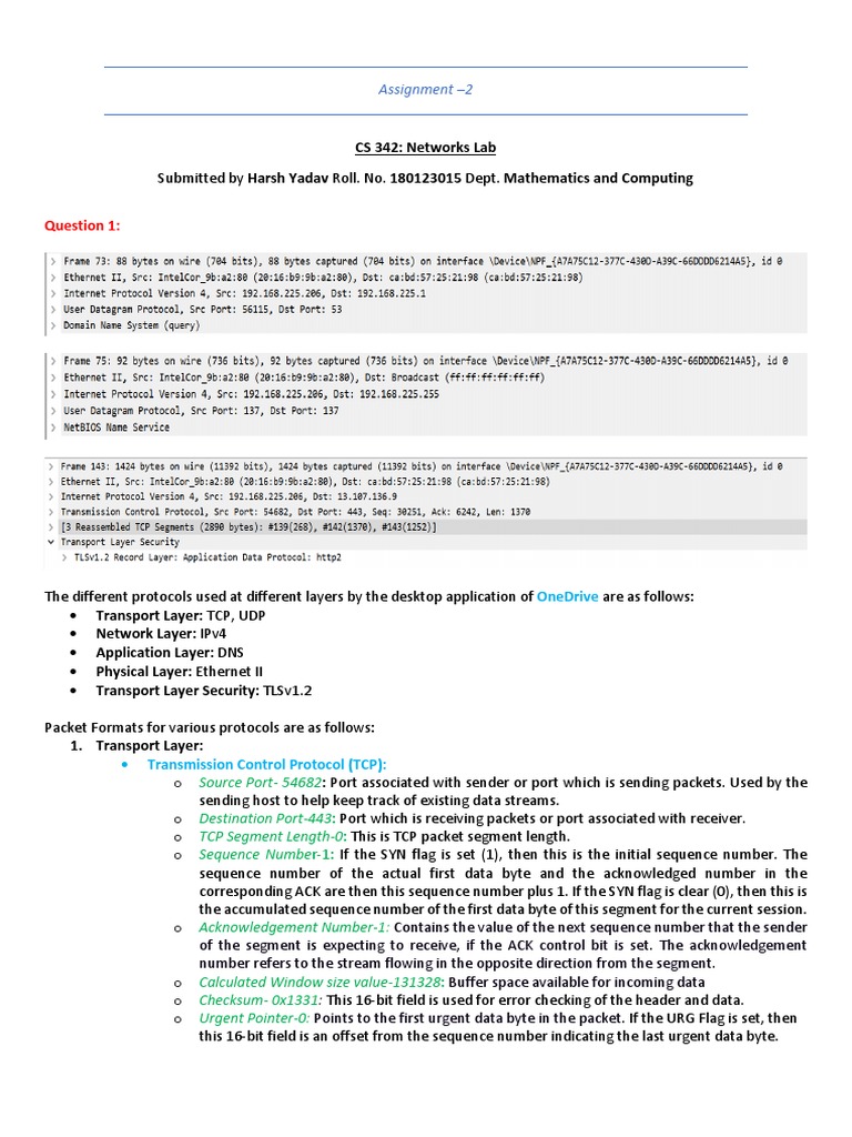 CS 342: Networks Lab: Assignment - 2 | PDF | Transmission Control Protocol | Transport Layer ...