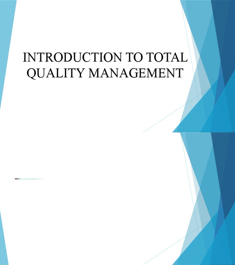 Introduction To Total Quality Management | PDF