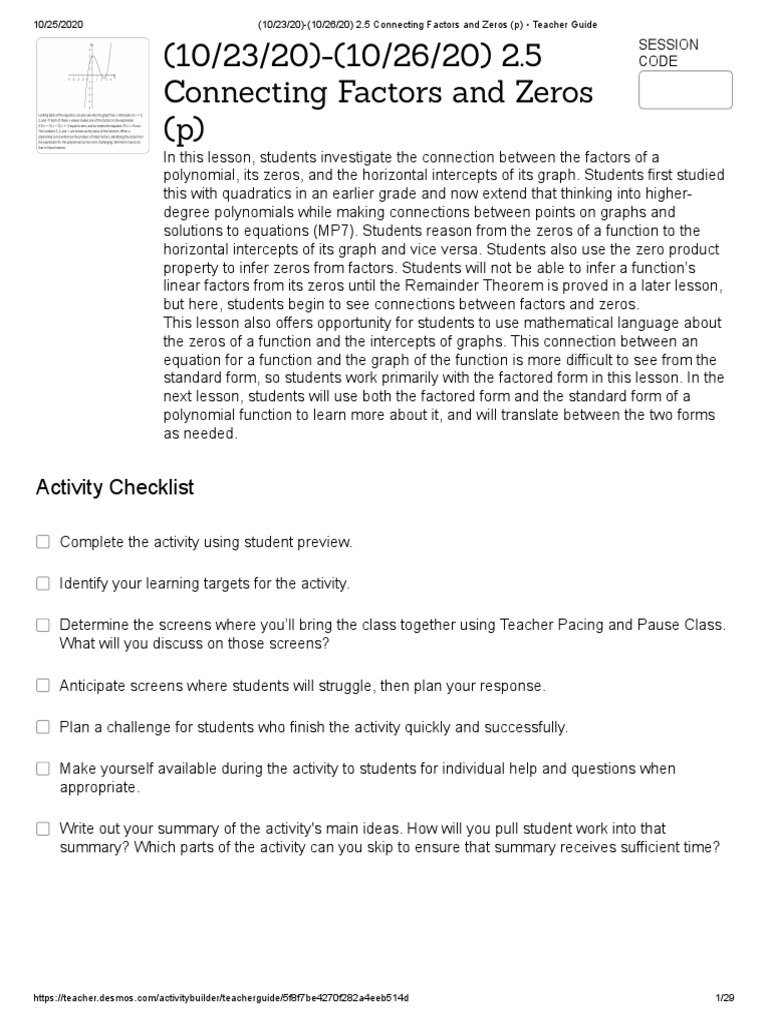 Desmos Activity - Resources Reyes | PDF | Zero Of A Function | Equations