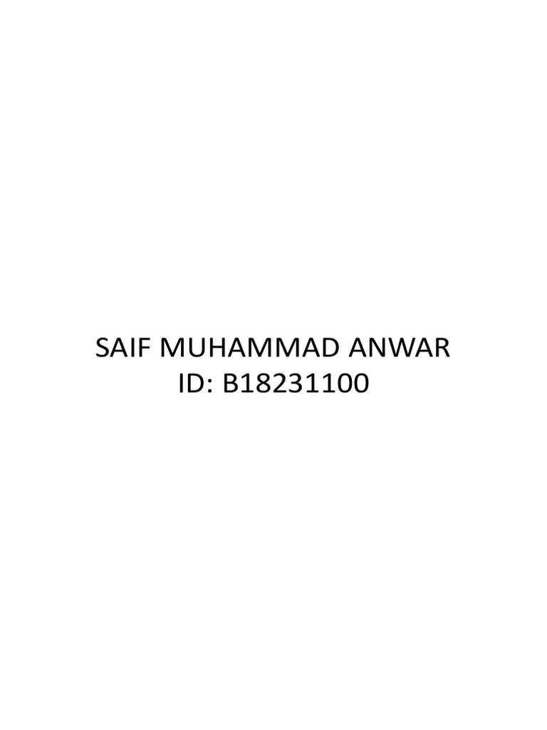 Saif Muhammad Anwar ID: B18231100 | PDF