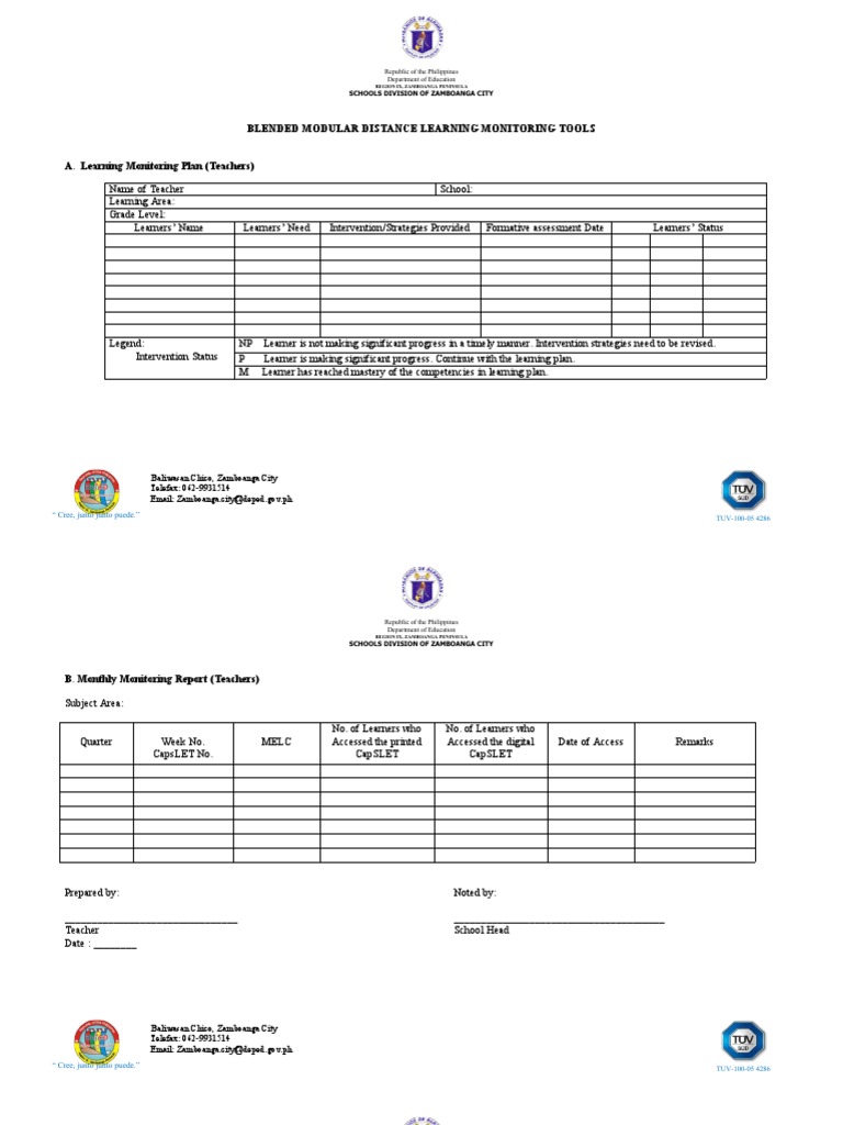 Distance Learning Monitoring Tools | PDF | Educational Psychology ...