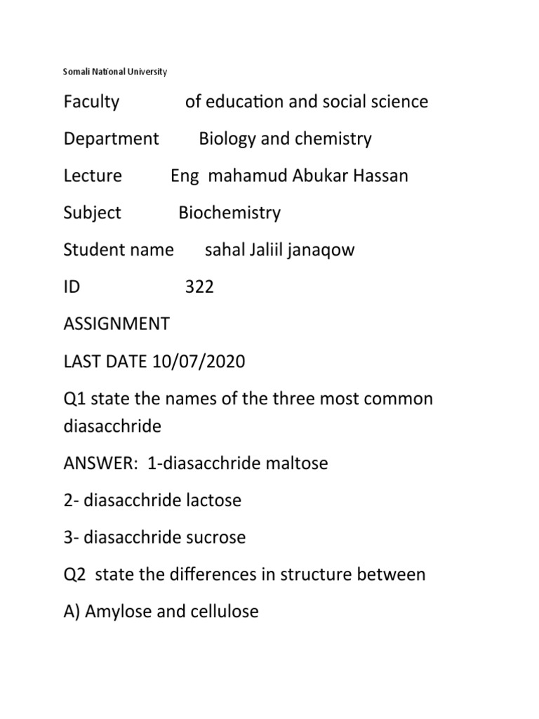 Assignment Biochemistry | PDF | Glycolysis | Pyruvic Acid