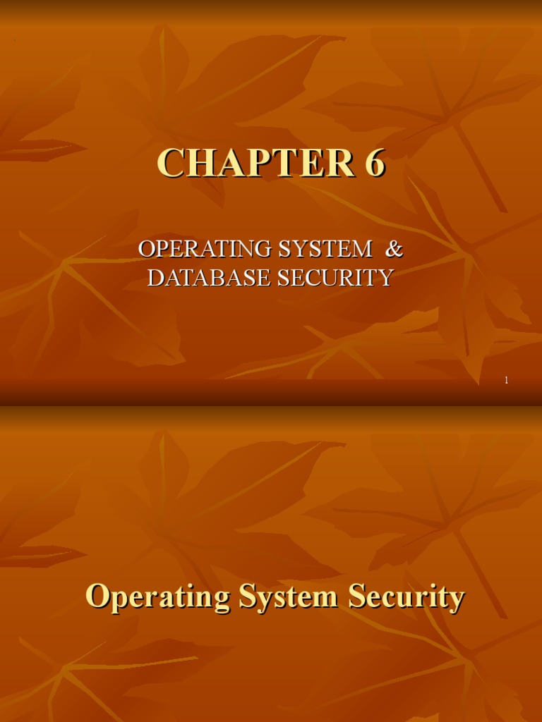 Chapter 6. - OS Database Security) OL - Edited2 | PDF | Databases | Operating System