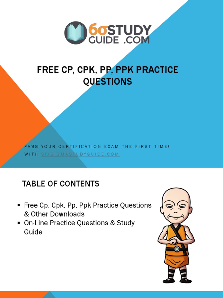 Free CP, CPK, PP, PPK Practice Questions: Pass Your Certification Exam The First Time! With ...