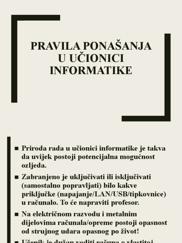 Pravila Ponašanja U Učionici | PDF