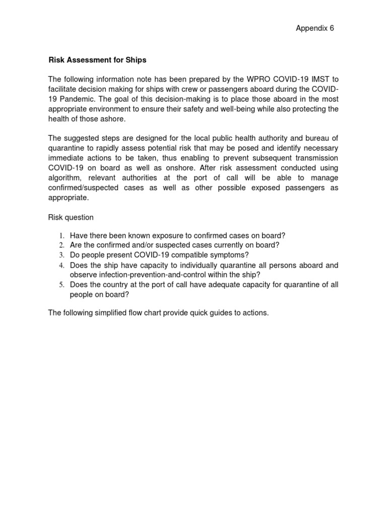 Ship Risk Assessment | PDF | Quarantine | Medical Humanities
