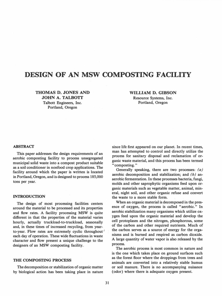 MSW Composting Facility Design Guide | PDF | Municipal Solid Waste ...