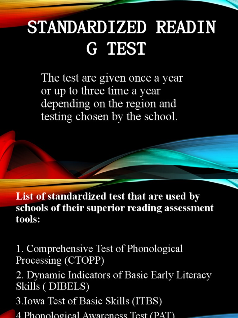 Standardized Readin G Test | PDF | Test (Assessment) | Reading ...