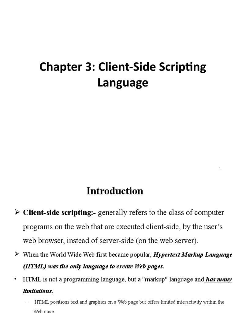 Chapter 3: Client-Side Scripting Language | PDF | Dynamic Web Page | Java Script