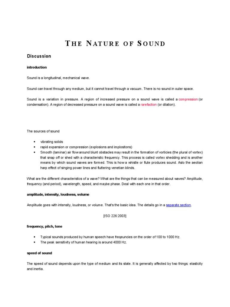 The Physics of Sound: A Comprehensive Exploration of the Nature and ...