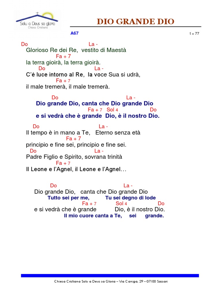 Dio Grande Dio PDF | PDF