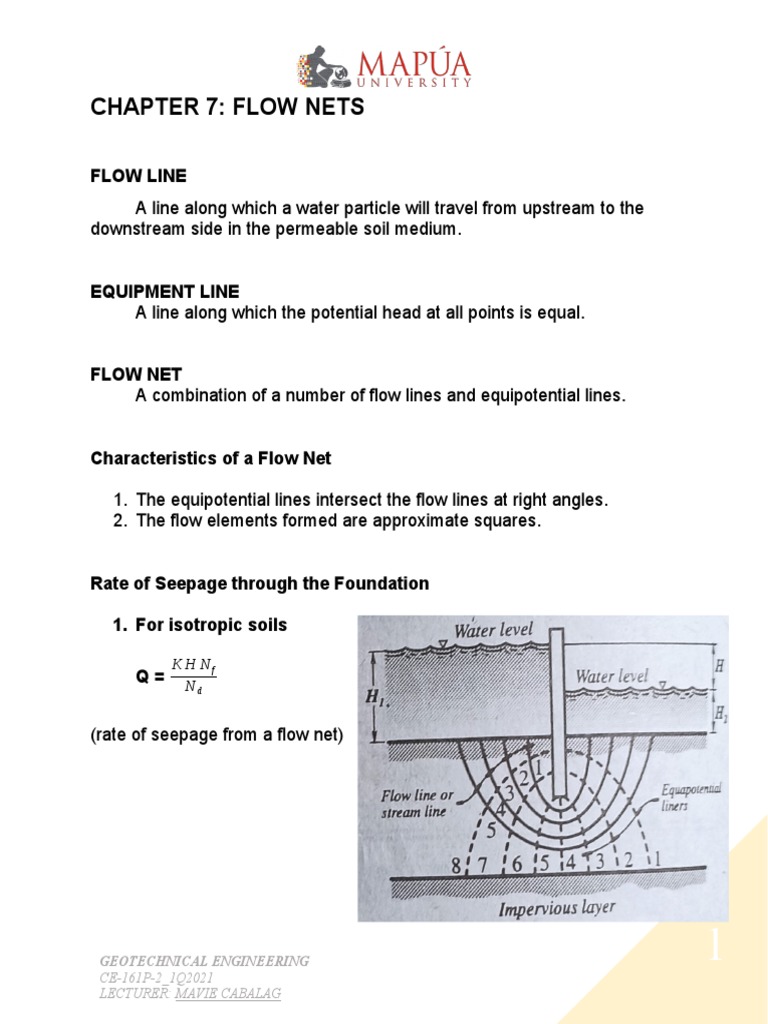 Chapter 7: Flow Nets | PDF | Soil Mechanics | Geotechnical Engineering
