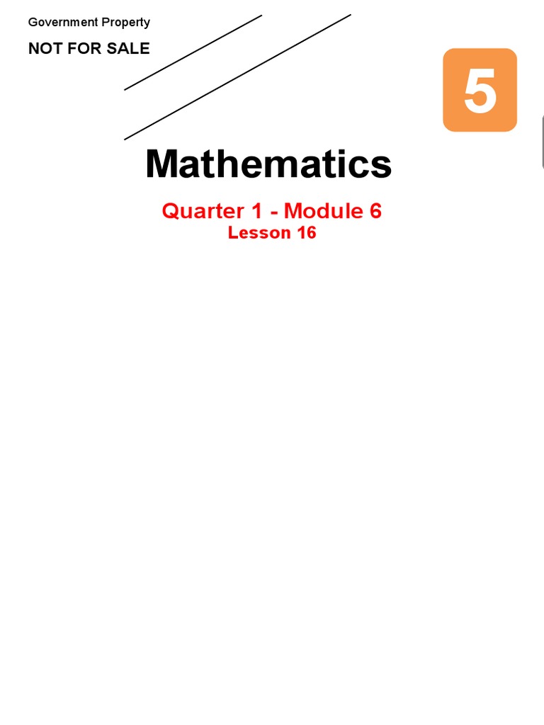 Mathematics: Quarter 1 - Module 6 | PDF | Fraction (Mathematics ...