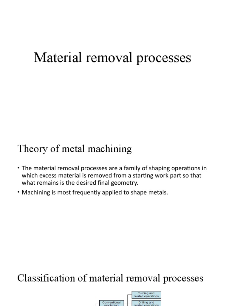Material Removal Processes | PDF | Machining | Drilling