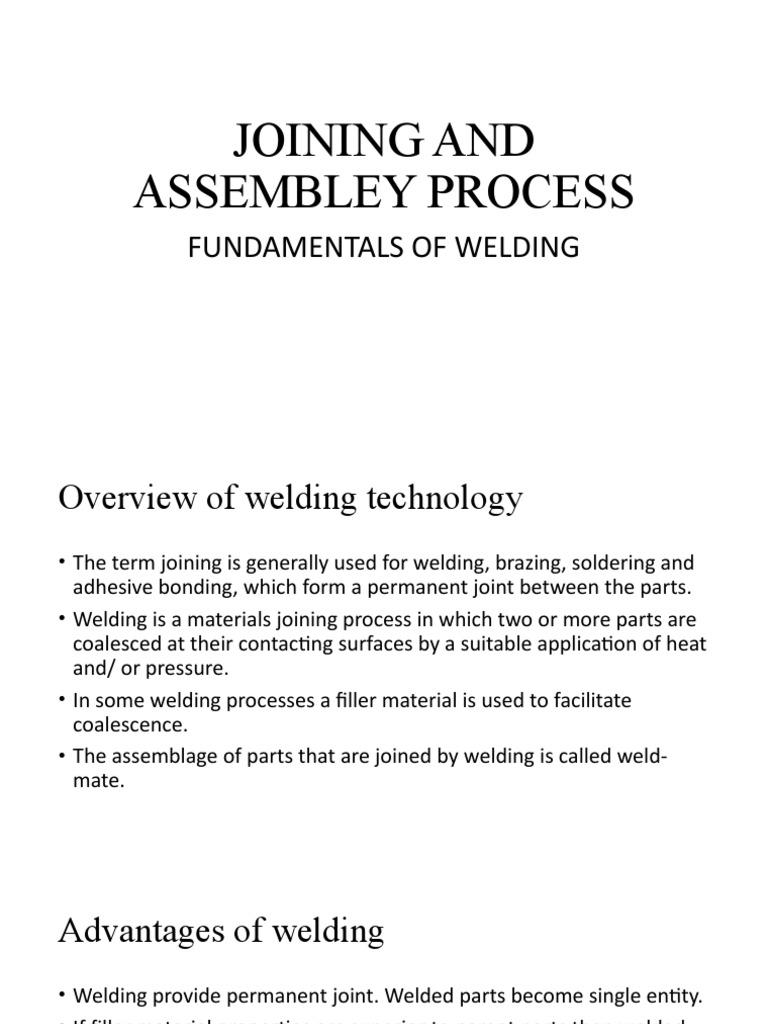 Joining and Assembley Process | PDF | Welding | Construction