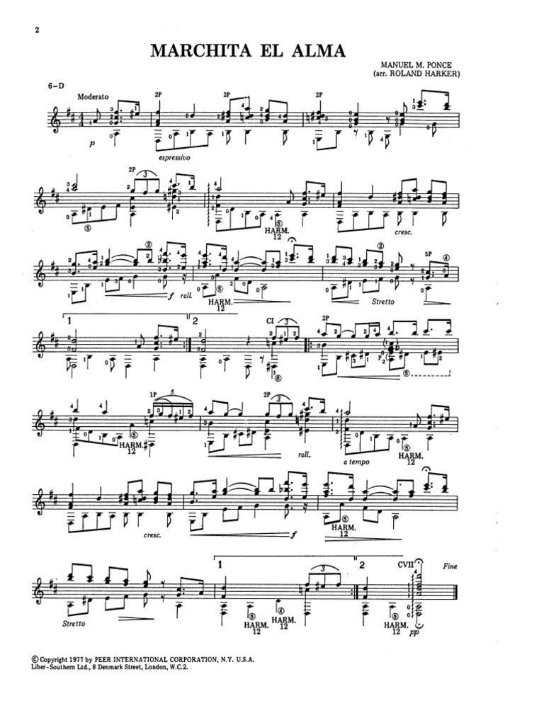 Marchita El Alma by Manuel Maria Ponce - Arr Roland Harker PDF | PDF