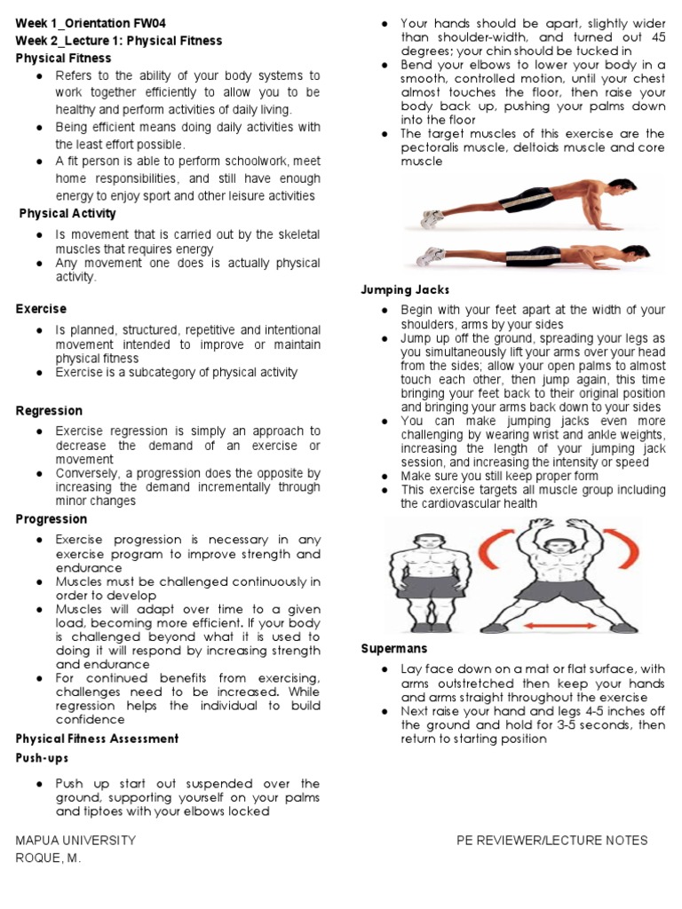 Mapúa PE Exercise Overview and Techniques | PDF | Flexibility (Anatomy ...