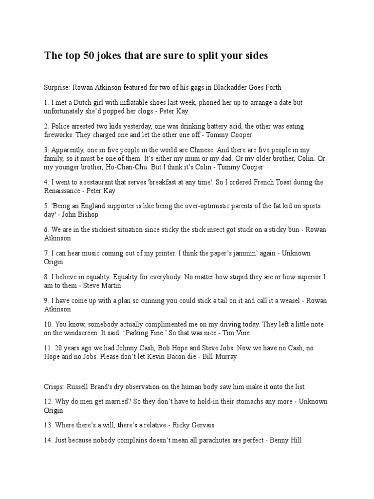 Top 50 Jokes | PDF