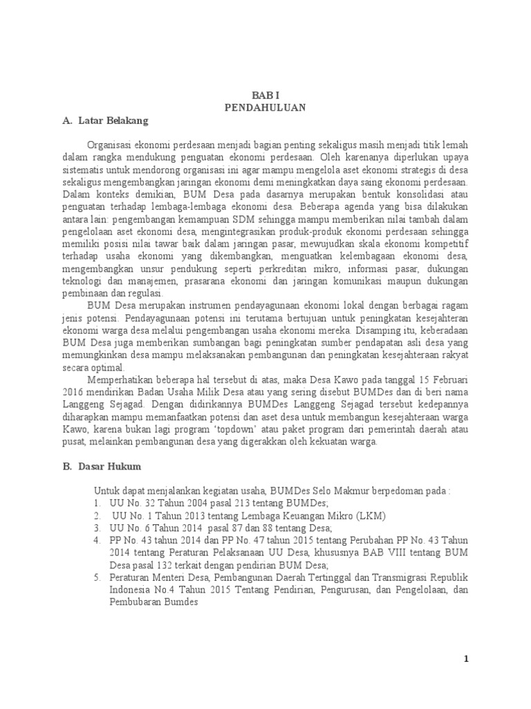 Proposal Bumdes | PDF